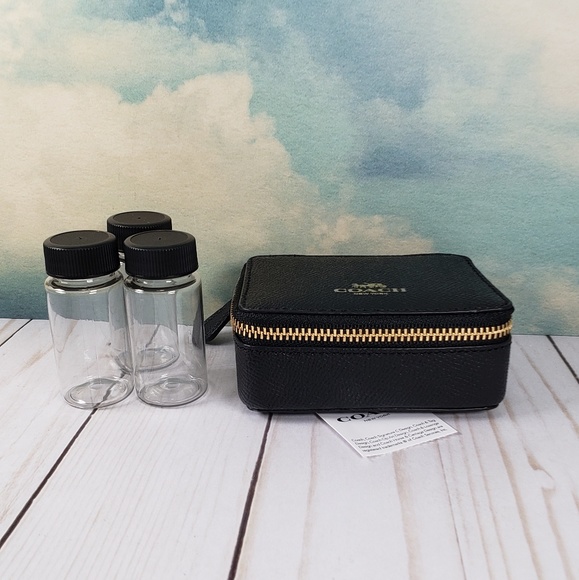 Coach | Bags | Coach Triple Pill Box Black Leather | Poshmark